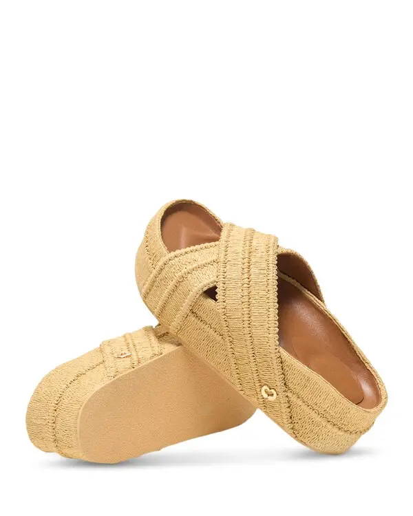 Maje Raffia Crisscross Platform Sandals