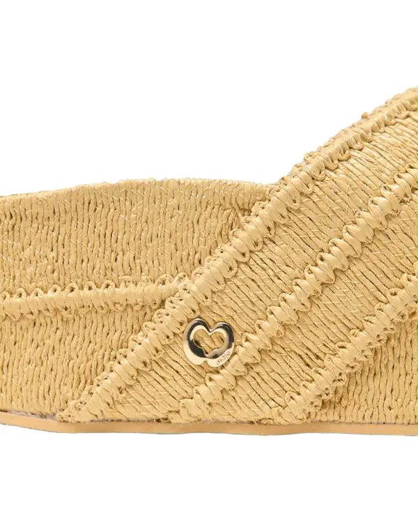 Maje Raffia Crisscross Platform Sandals