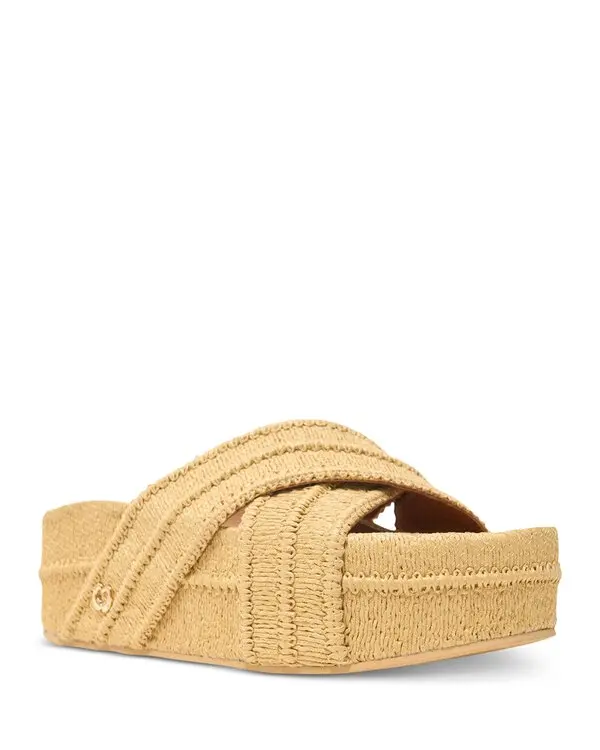 Maje Raffia Crisscross Platform Sandals