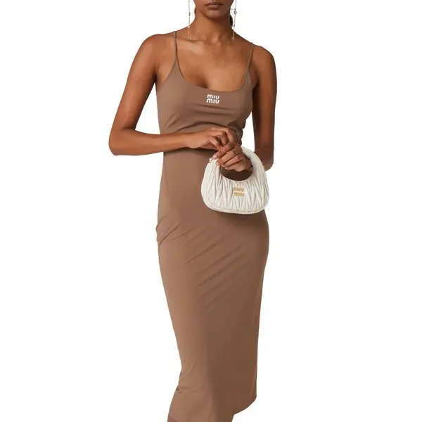 Miu Miu Stretch Jersey Dress - Khaki