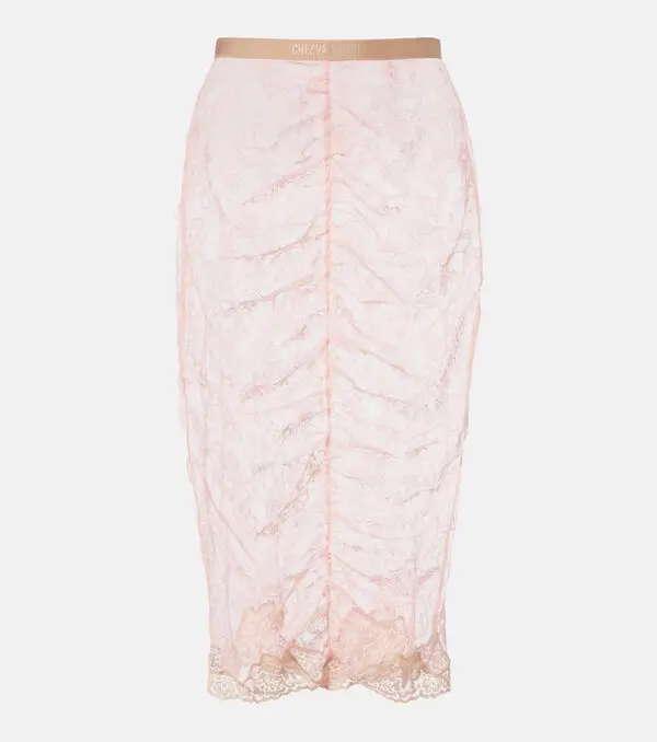 Valentino Garavani Floral Lace Midi Skirt - Black