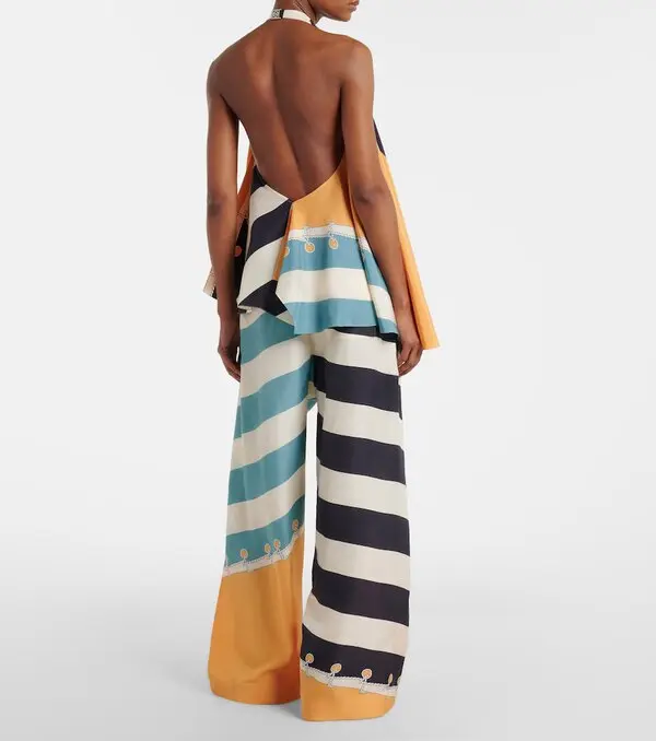 Loewe Printed Wide-leg Silk Pants - Multicoloured