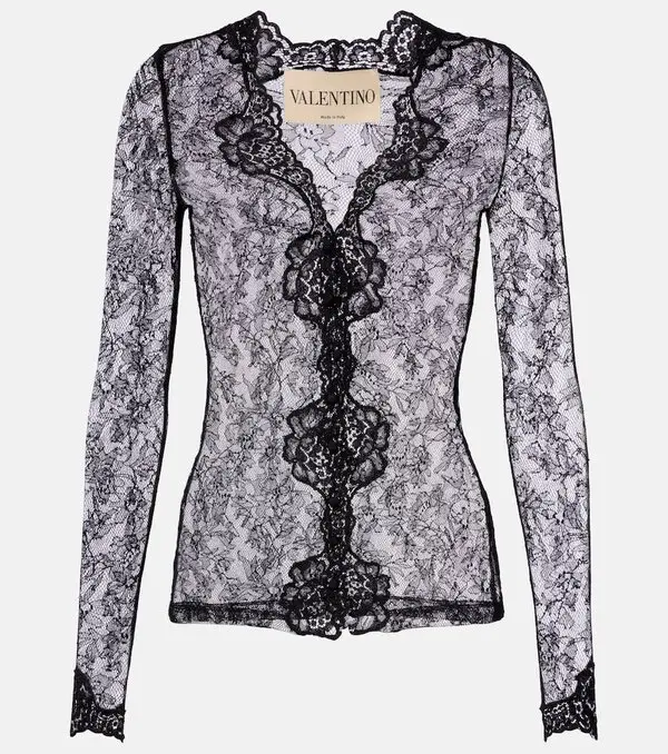 Valentino Garavani Floral Sheer Lace Cardigan