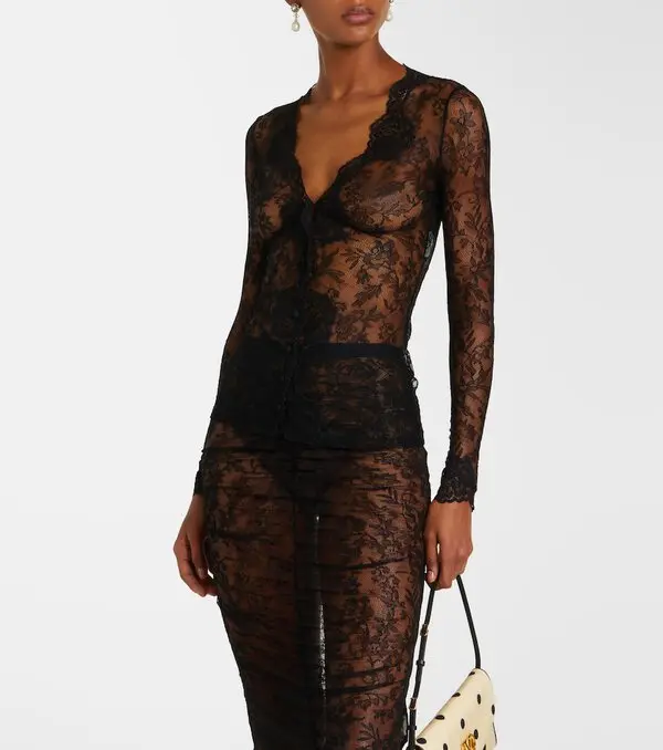 Valentino Garavani Floral Sheer Lace Cardigan
