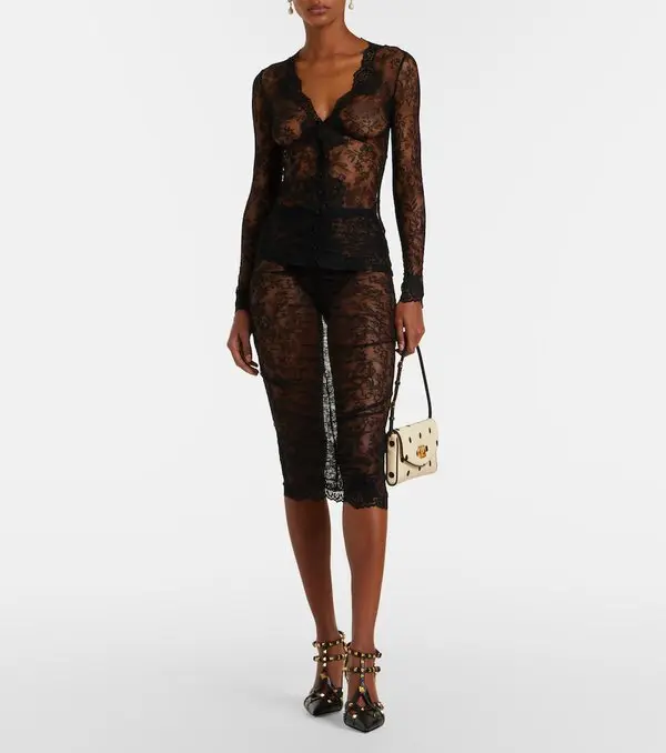 Valentino Garavani Floral Sheer Lace Cardigan