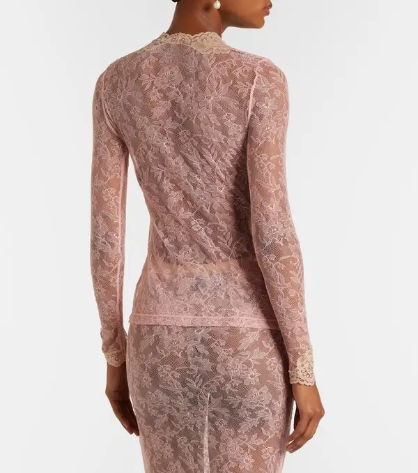 Valentino Garavani Floral Sheer Lace Cardigan - Pink