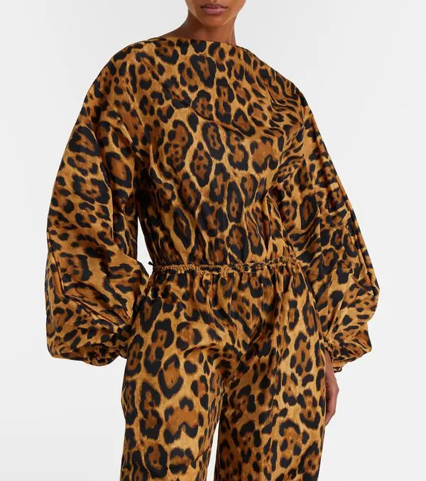 Alaïa Oversized Animal-print Bodysuit - Brown