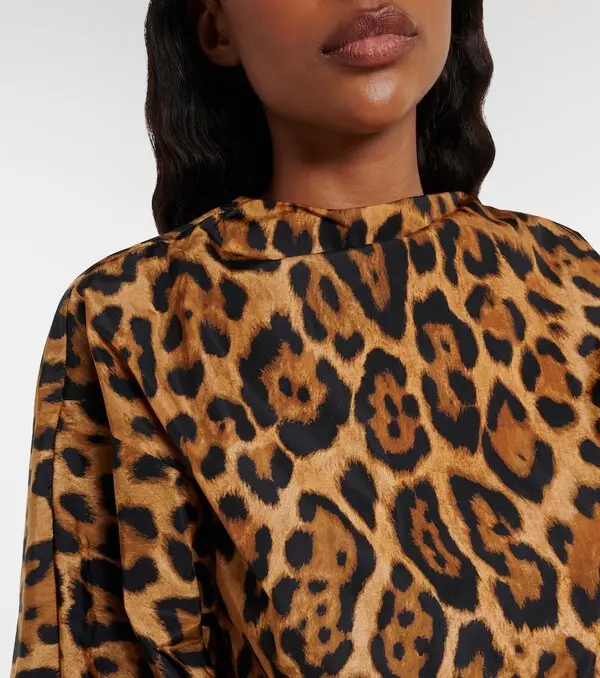 Alaïa Oversized Animal-print Bodysuit - Brown