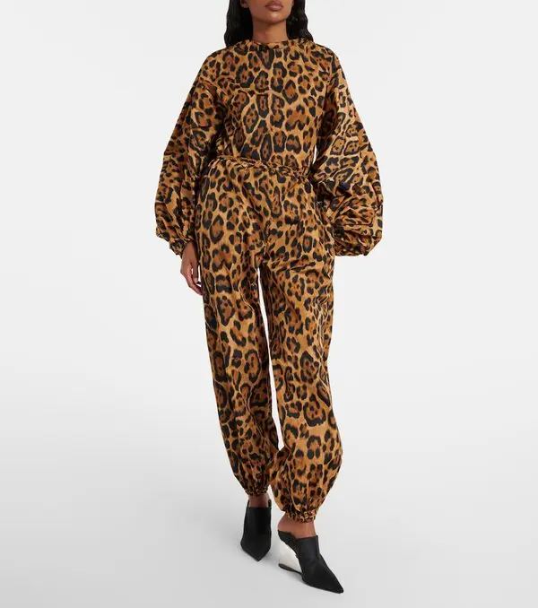 Alaïa Oversized Animal-print Bodysuit - Brown
