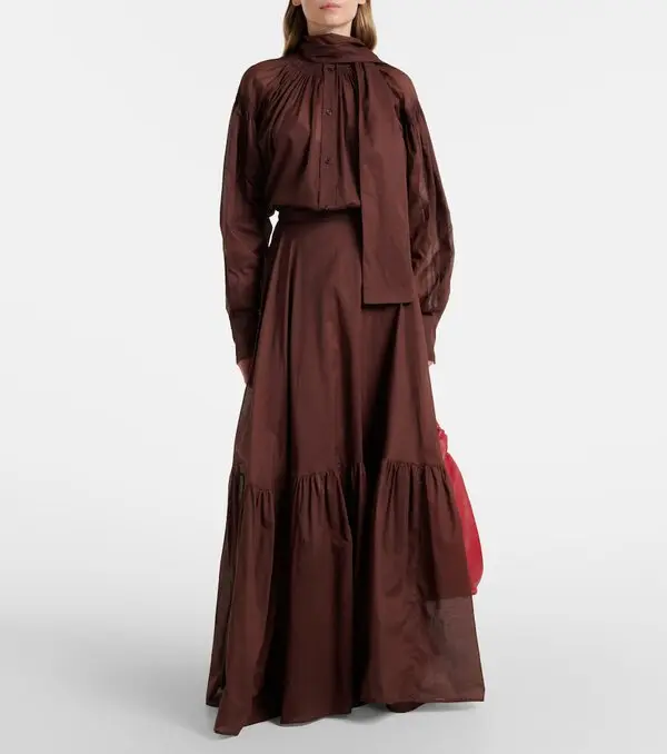 Plan C Cotton Organza Maxi Skirt