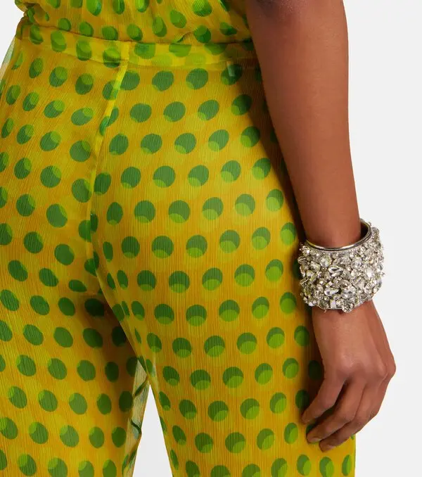 Dries Van Noten Polka-dot Silk Straight Pants - Multicoloured