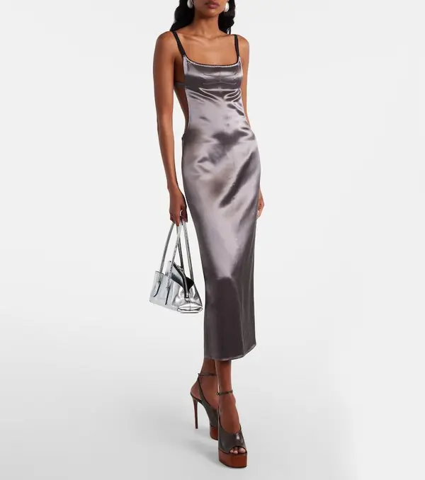 Attico Ornella Leather Platform Slingback Pumps