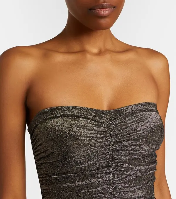 KARLA COLLETTO Helena Ruched Lamé Swimsuit - Gold