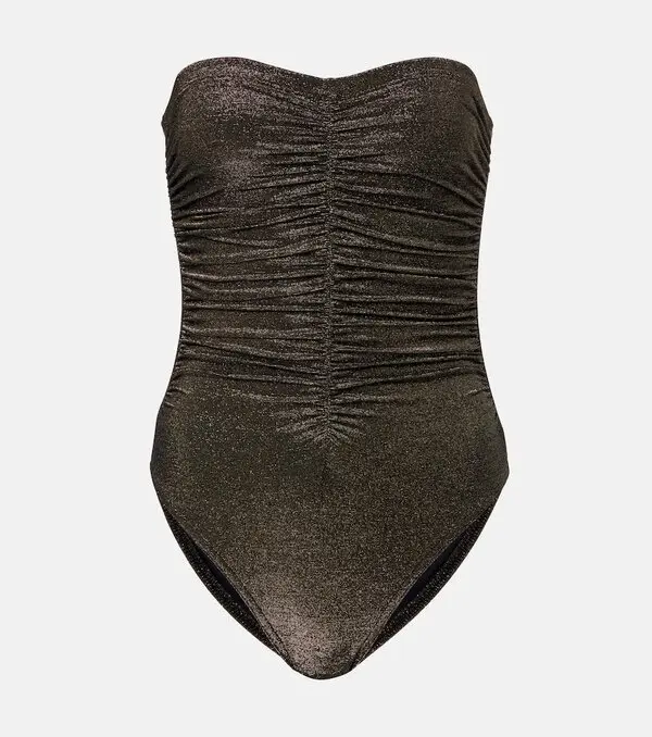KARLA COLLETTO Helena Ruched Lamé Swimsuit - Gold