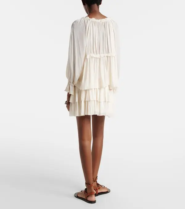 Poupette St Barth Farrah Tiered Miniskirt - Beige