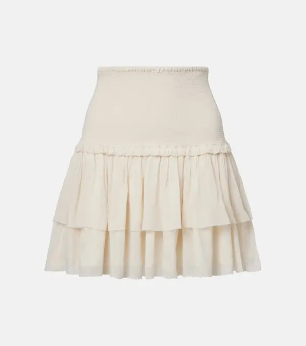Poupette St Barth Farrah Tiered Miniskirt - Beige
