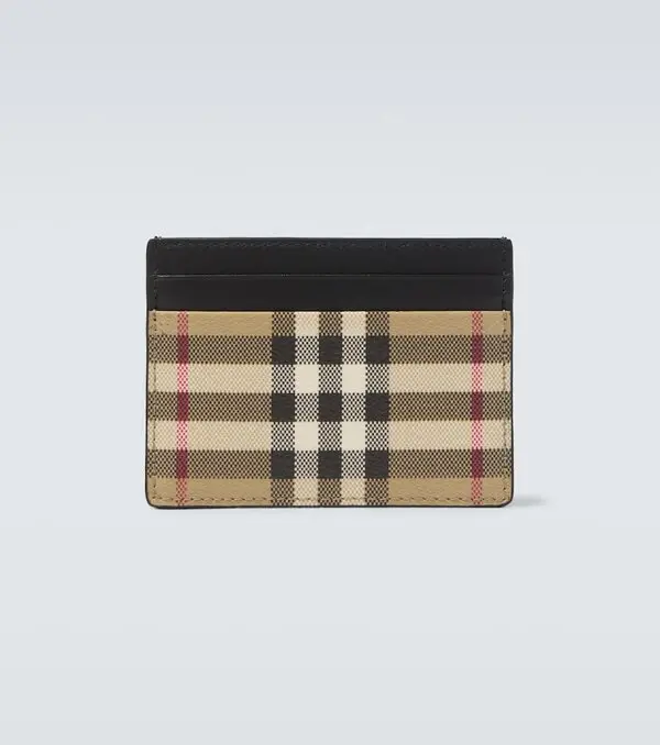 Burberry Check Leather-trimmed Cardholder - Multicoloured