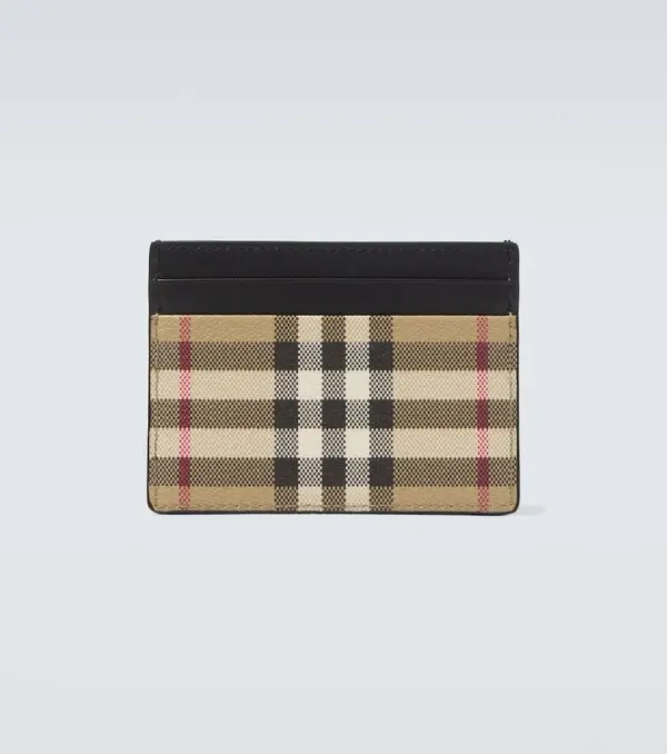 Burberry Check Leather-trimmed Cardholder - Multicoloured