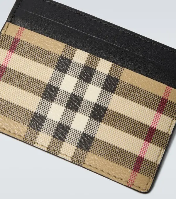 Burberry Check Leather-trimmed Cardholder - Multicoloured