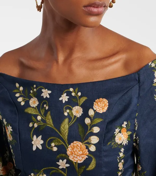 Agua Bendita Senlis Off-shoulder Maxi Dress - Blue