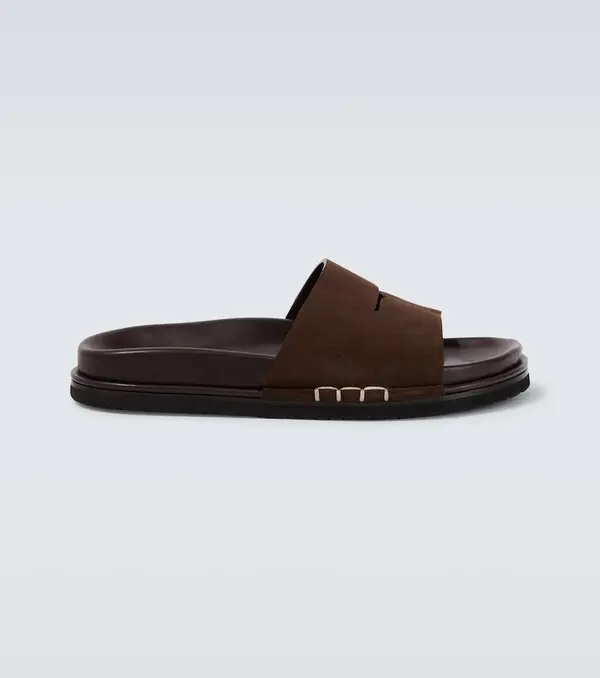 JW Anderson Suede Slides - Brown