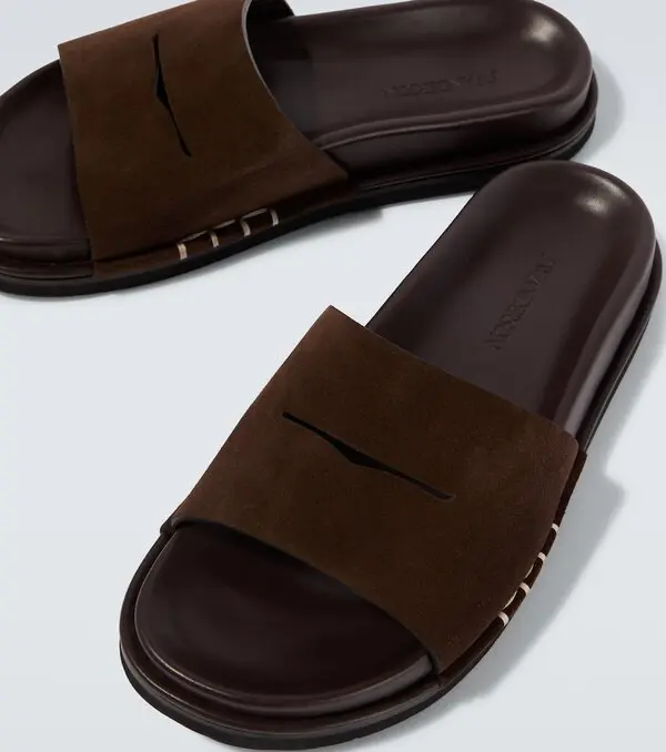 JW Anderson Suede Slides - Brown