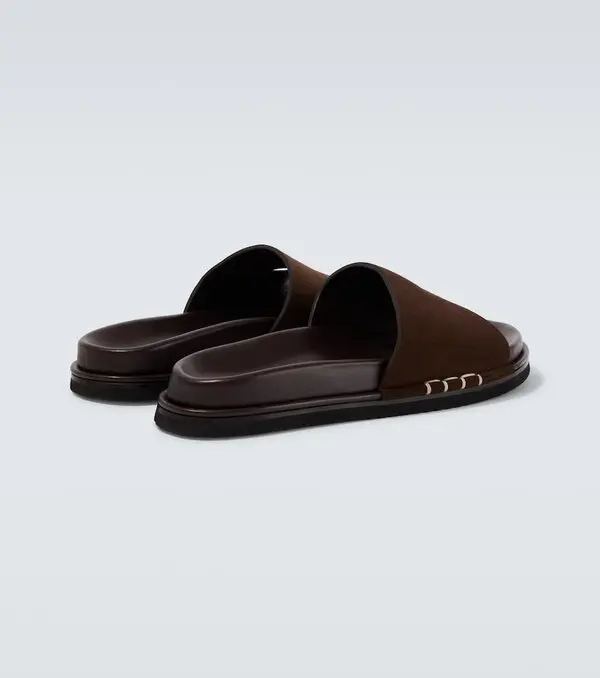 JW Anderson Suede Slides - Brown