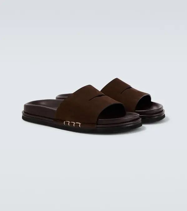 JW Anderson Suede Slides - Brown