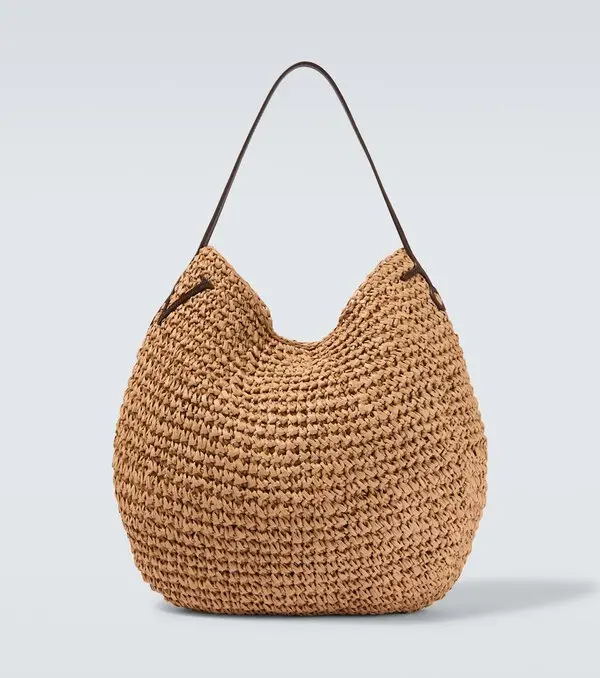 JW Anderson Bulb Xl Raffia Bucket Bag - Brown