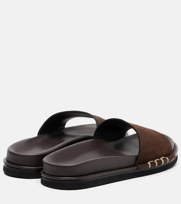 JW Anderson Suede Slides - Brown