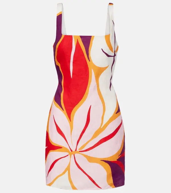 CALA DE LA CRUZ Siela Floral Linen Minidress - Multicoloured