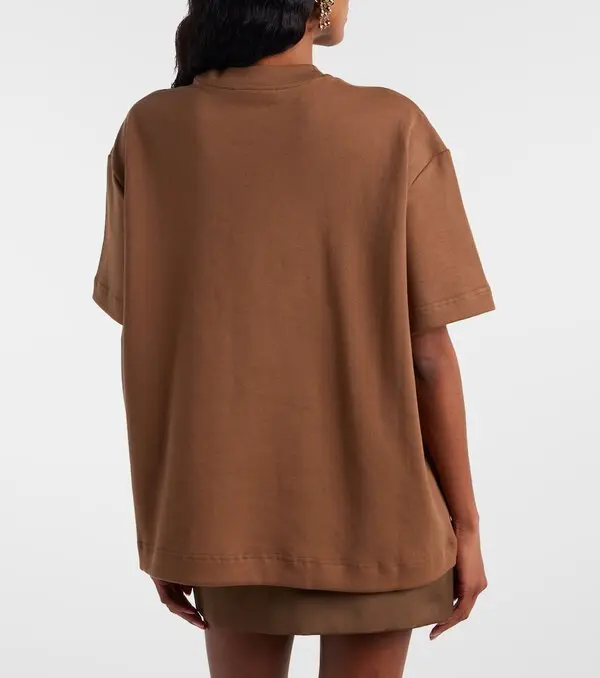 THE FRANKIE SHOP Scoob Cotton-blend Jersey T-shirt - Brown