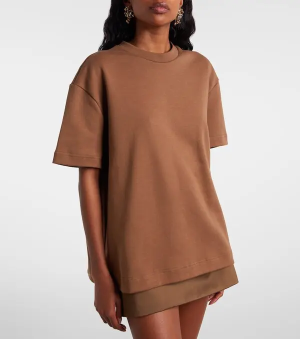 THE FRANKIE SHOP Scoob Cotton-blend Jersey T-shirt - Brown