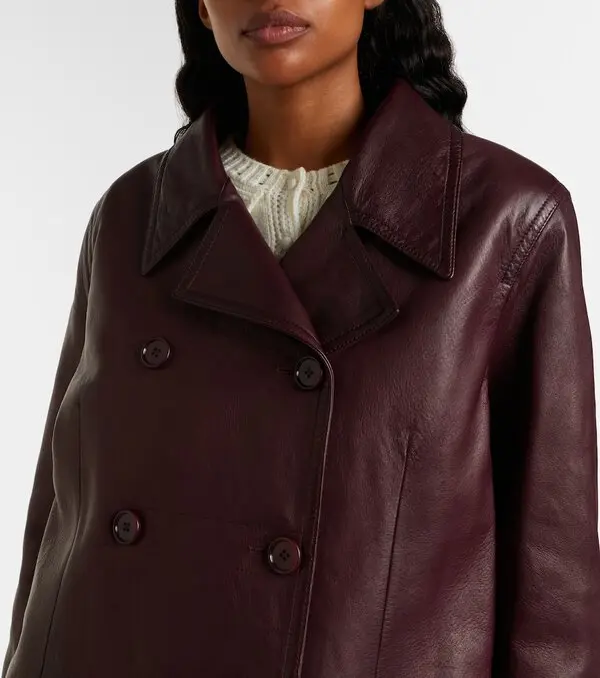 Chloé Leather Double-breasted Coat