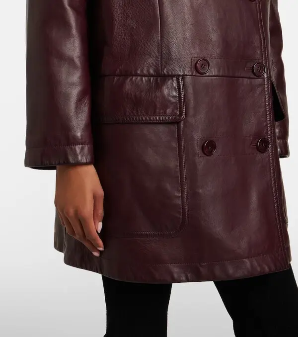 Chloé Leather Double-breasted Coat