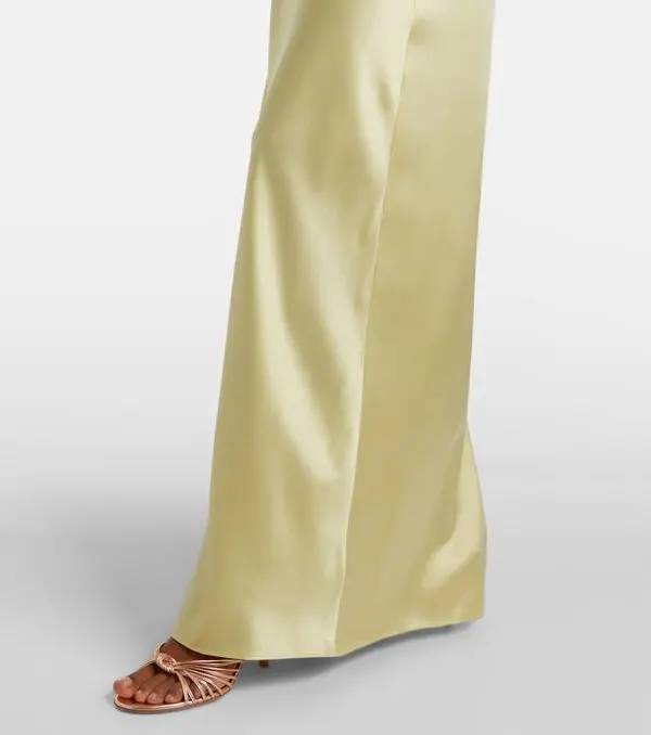 Veronica Beard Huntleigh Ruched Silk-blend Satin Gown - Green