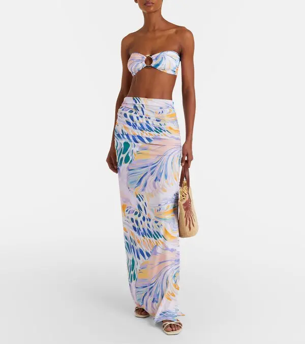 ALEXANDRA MIRO Carlotta Printed Bandeau Bikini Top