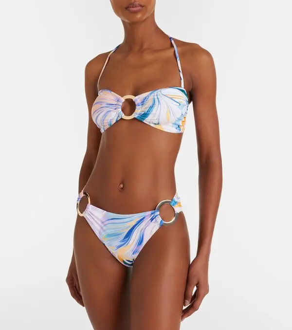 ALEXANDRA MIRO Carlotta Printed Bandeau Bikini Top