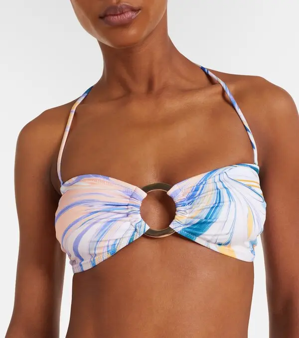 ALEXANDRA MIRO Carlotta Printed Bandeau Bikini Top