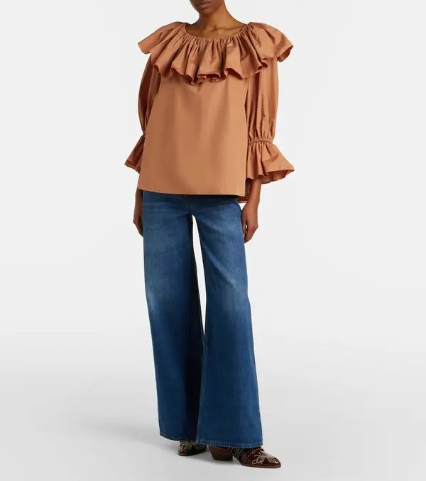 Chloé Susan Studded Leather Mules - Brown