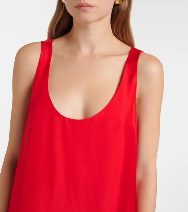 RÓHE Silk Maxi Dress - Red