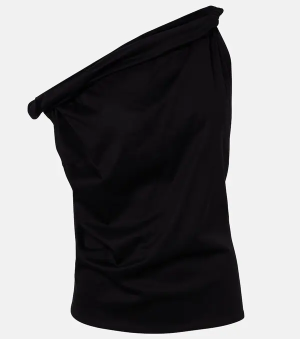 RÓHE One-shoulder Cotton-blend Top - Black