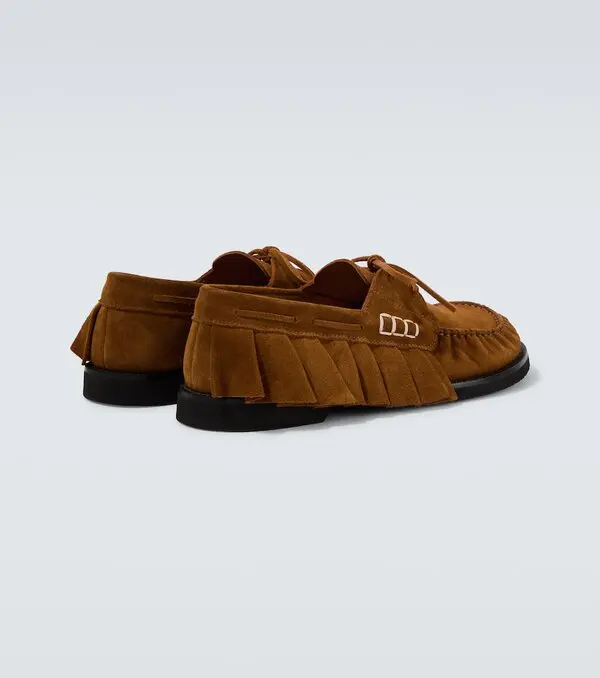 JW Anderson Suede Ruffled Boat Shoes