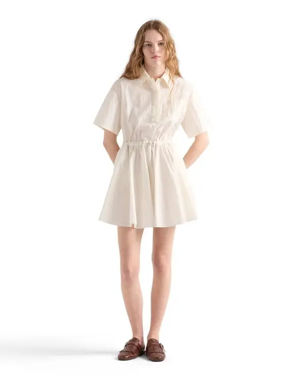 Prada Short-sleeved Technical Pongé Dress