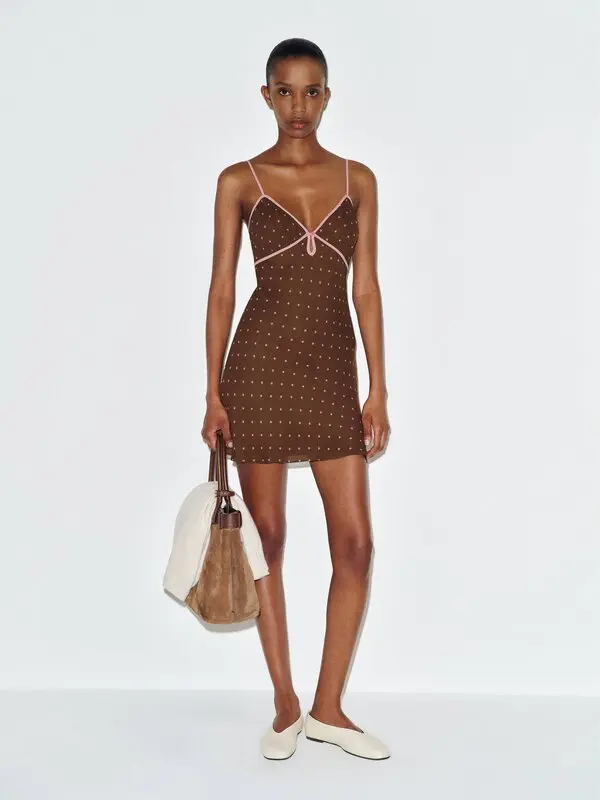 REFORMATION Rimona Mini Dress - Brown