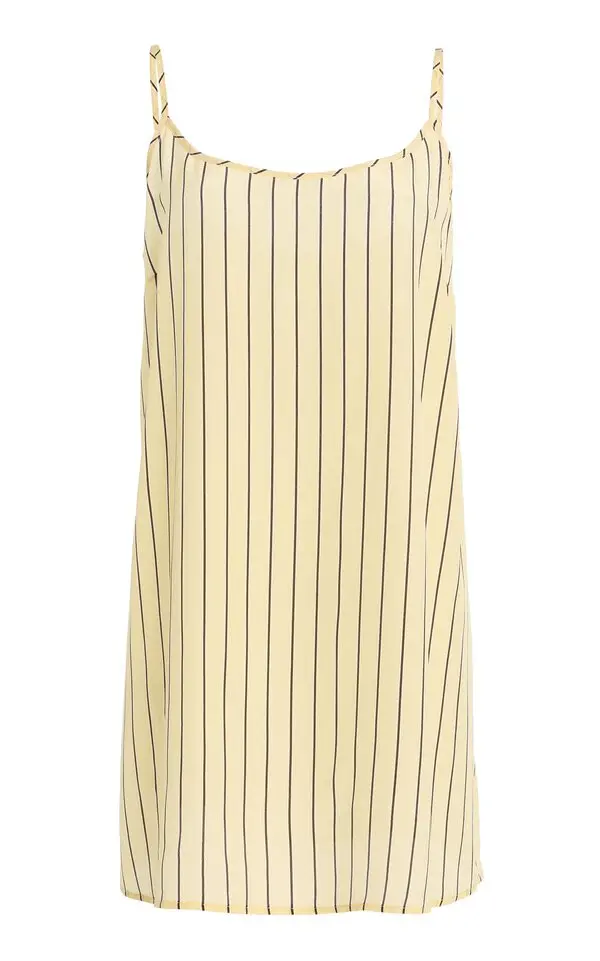 Staud Irena Silk Mini Dress With Scoop Neck - Stripe