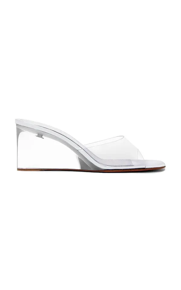 Amina Muaddi Lupita Pvc Wedge Sandals - Clear