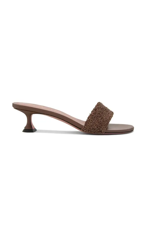 Amina Muaddi Andreea Raffia Sandals - Brown