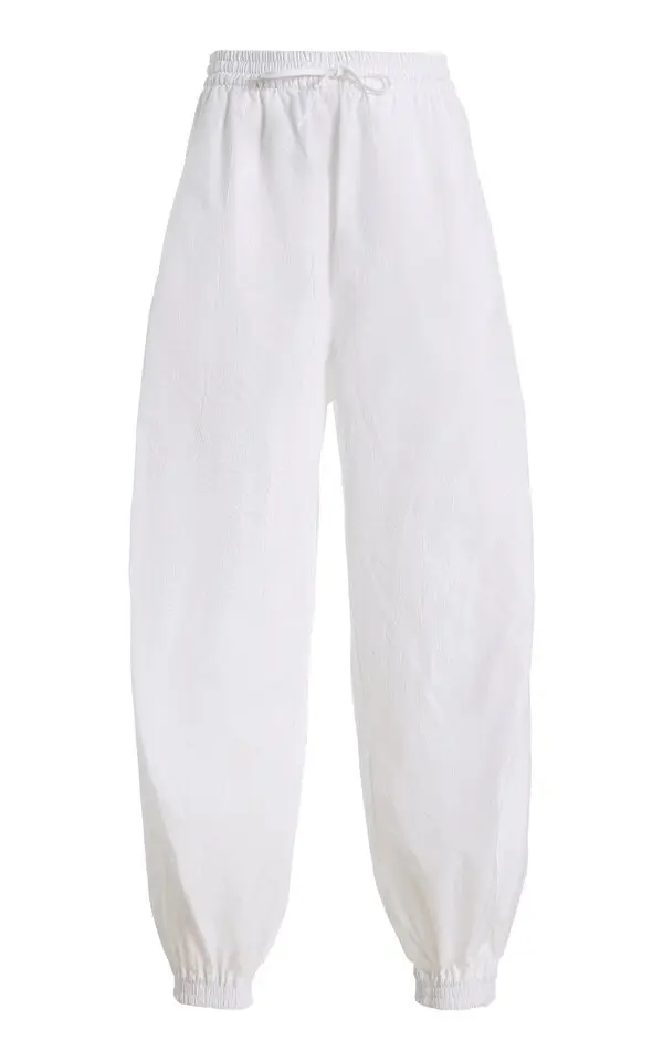 RÓHE Volume Crushed Cotton-blend Trousers - White