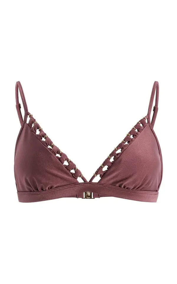 Zimmermann Aster Beaded Bikini Top - Purple